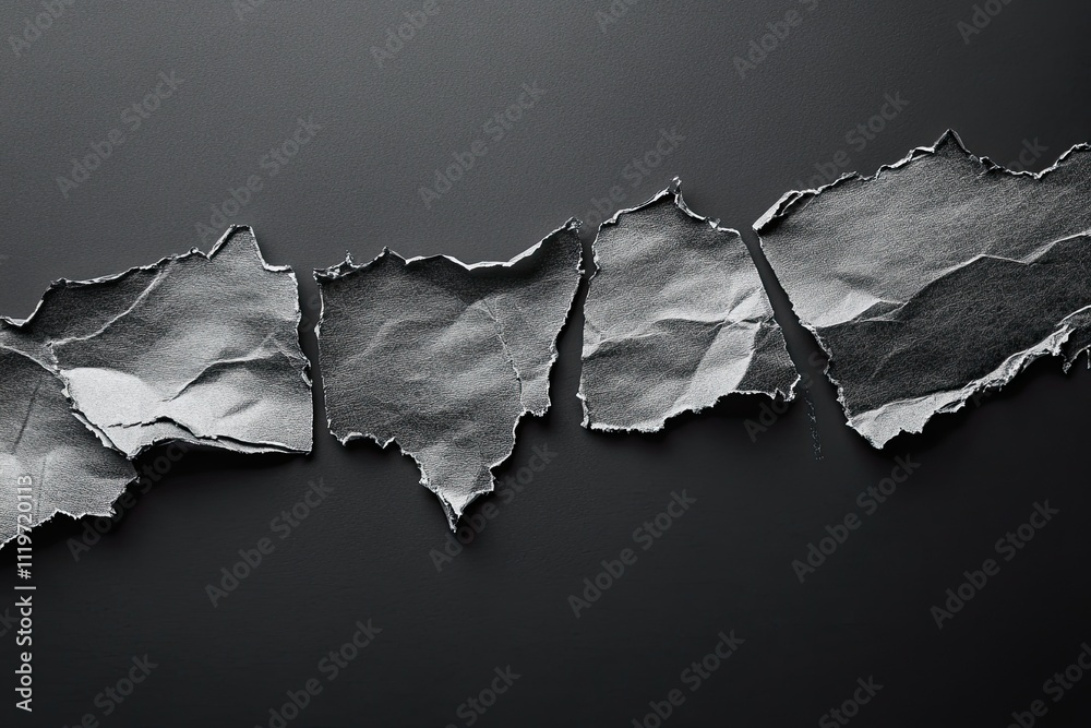 silver ripped paper with black dop background for your design ...