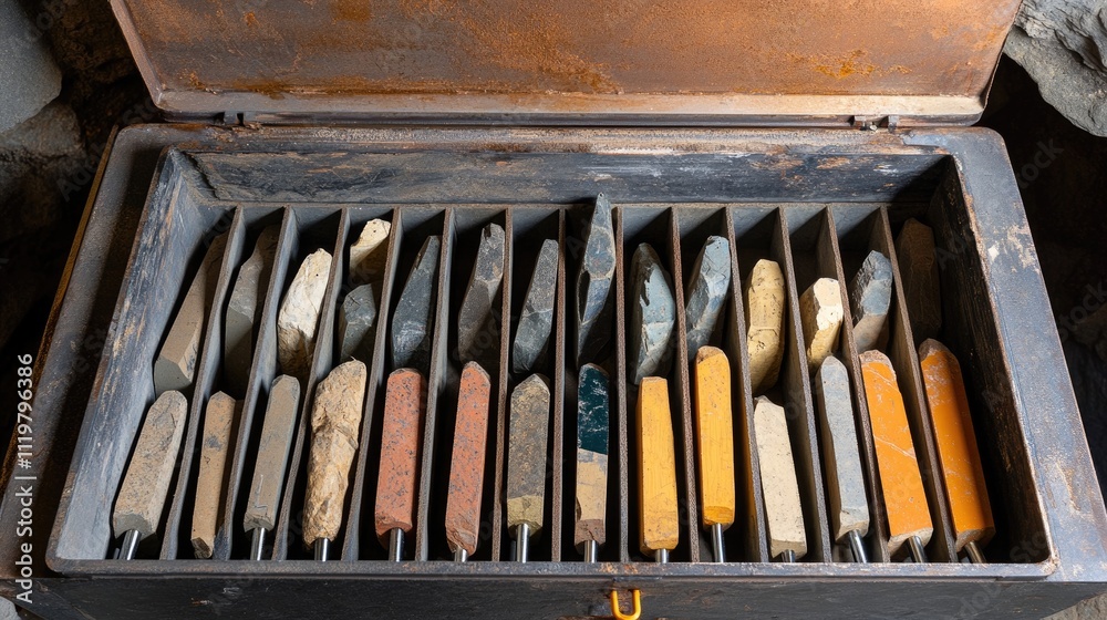 Classification box of rock drilling samples used in geological surveys ...