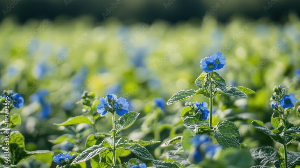 Chia flower fields in full bloom showcasing vibrant blue blossoms ...