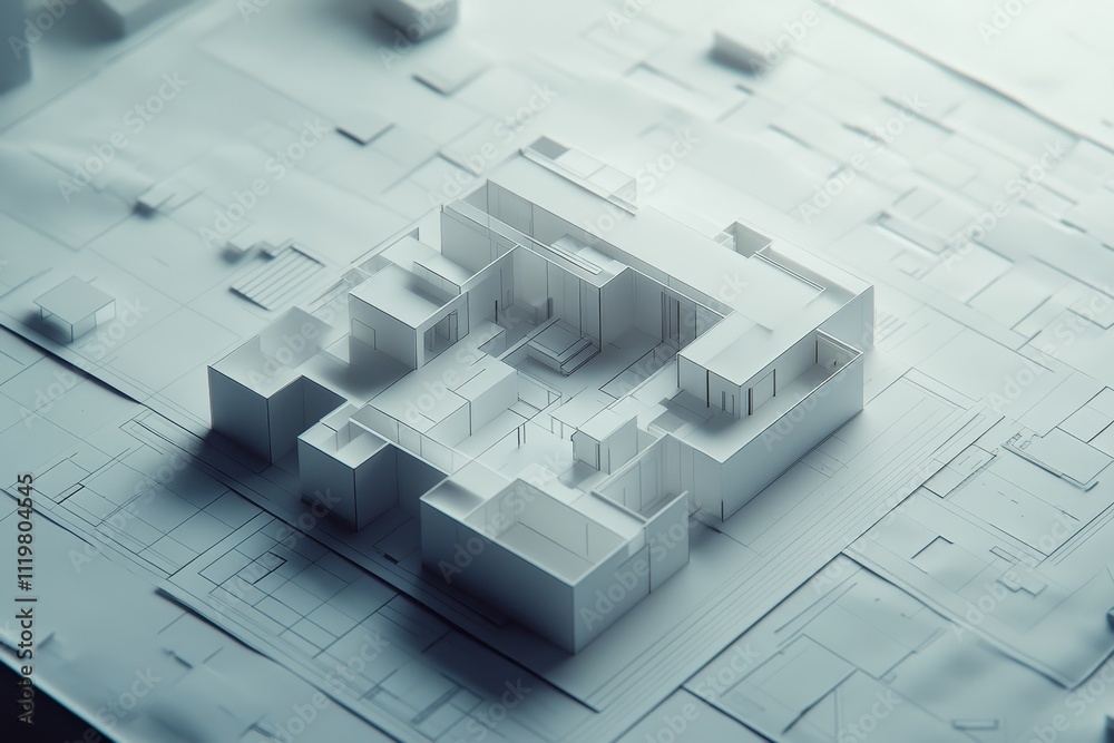 Minimalist Architectural Model Displaying Modern Design Concepts and ...