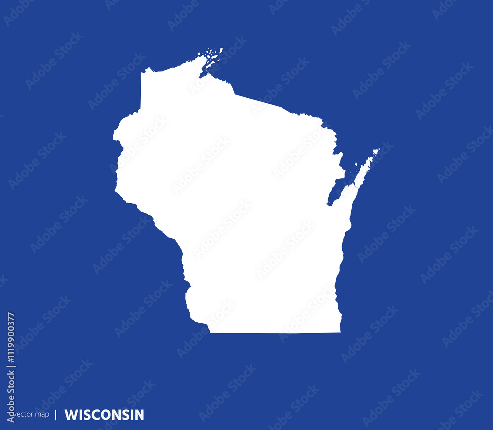 U.S states map. State of Wisconsin vector map . you can use it for any ...