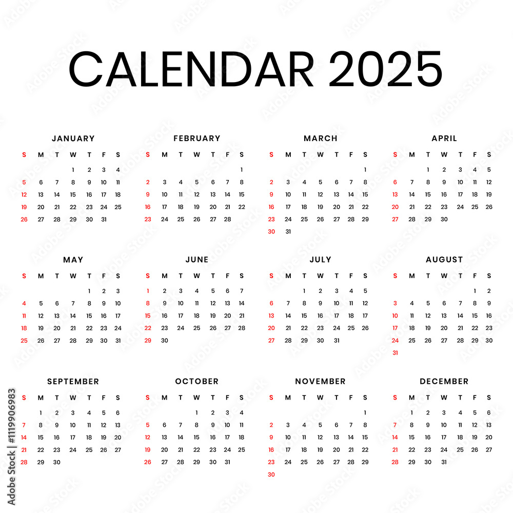 Set design Calendar 2025 png transparent background Stock Illustration ...