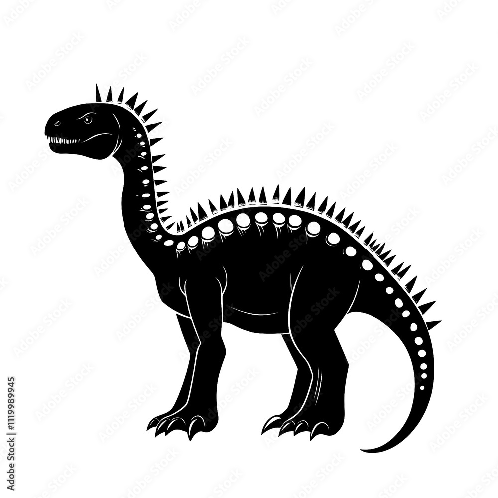 2D full body illustration of a Kentrosaurus silhouette isolated on a ...