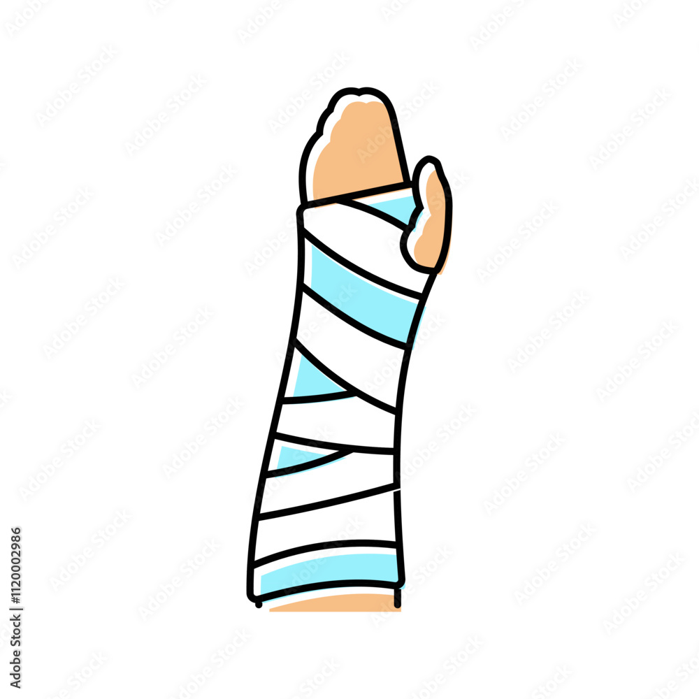 arm cast fracture injury color icon vector. arm cast fracture injury ...