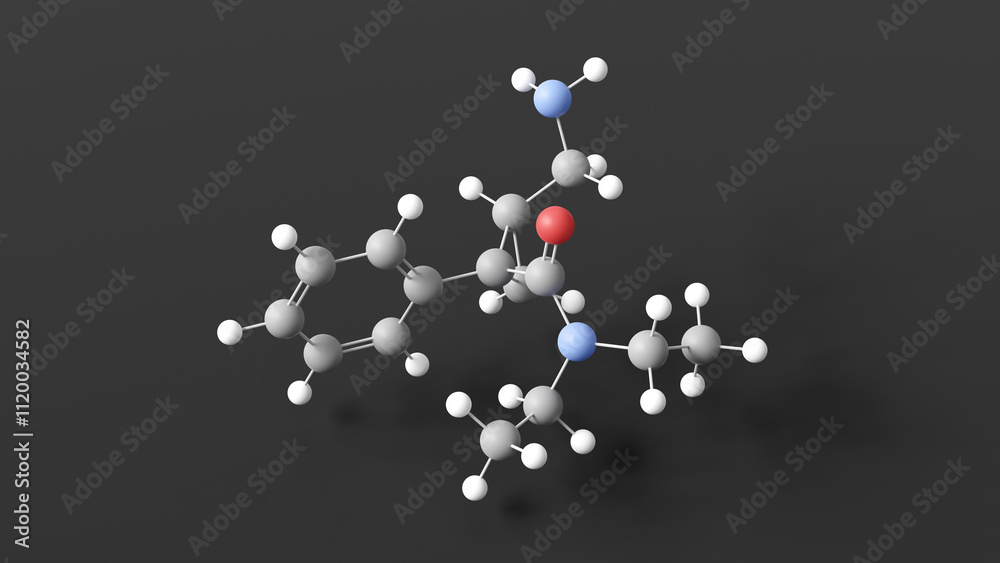 milnacipran molecule 3d, molecular structure, ball and stick model, structural chemical formula ...