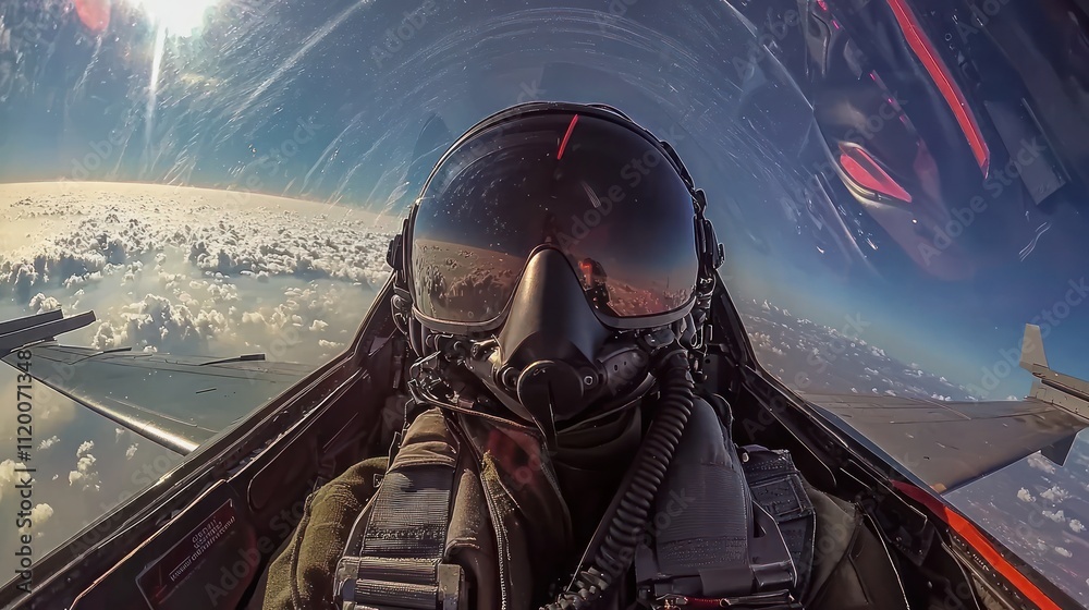 Filming the view from the cockpit through the visor of a fighter jet's ...