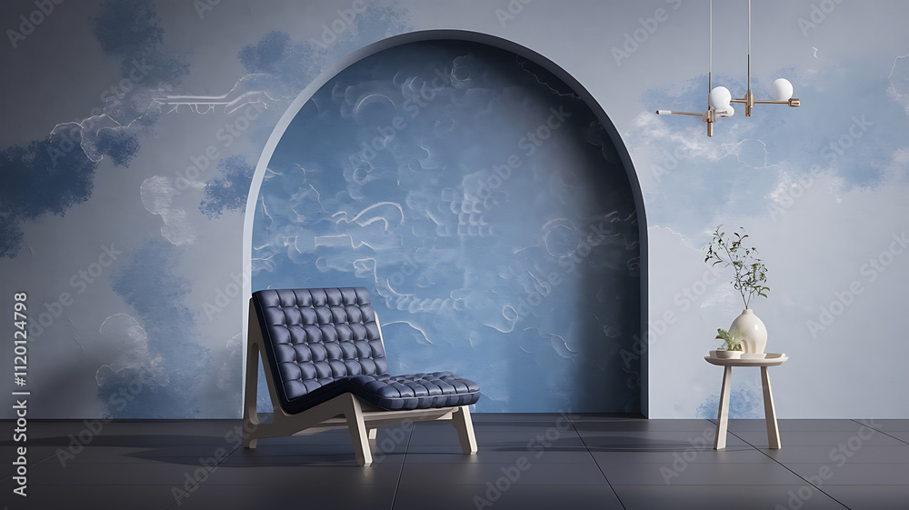 interior design mockup Interior background with stucco wall with arch ...