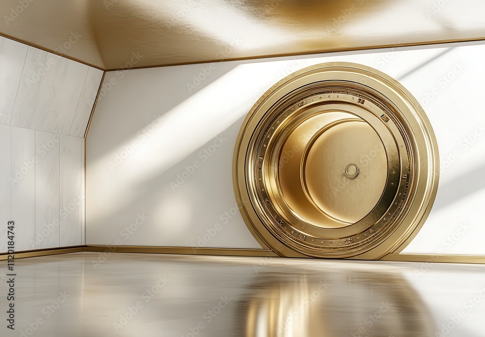 Elegant Interior of a Modern Safe Room Featuring an Impressive Gold ...