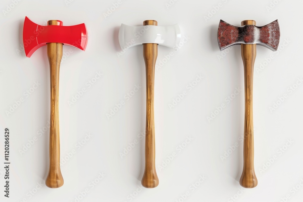 Axe icon, ax symbol, 3d realistic hatchet sign, cleaver emblem ...