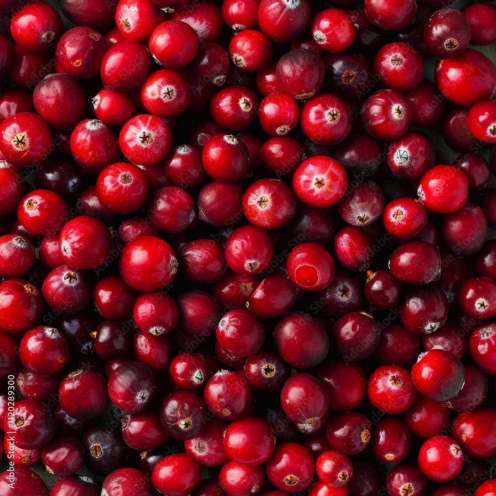 Cranberries texture background, Vaccinium macrocarpon fruits pattern ...