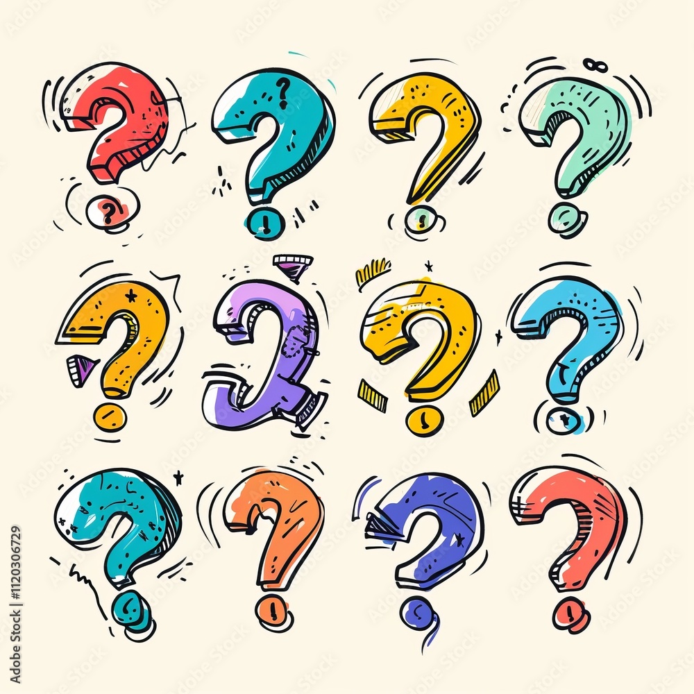 Question mark icon, quiz symbol, interrogation sign, simple rebus ...