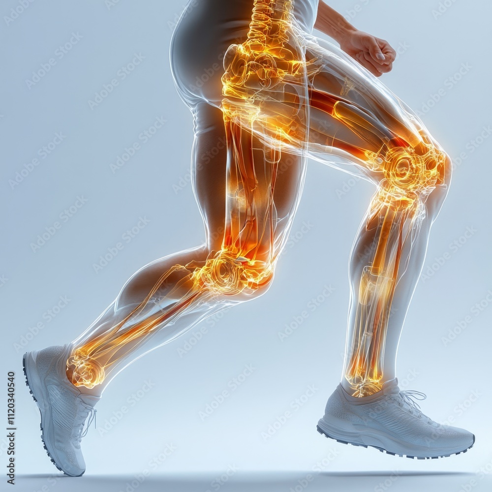 Movimiento y maquinaria de la rodilla en el ser humano, gráfica de un ...