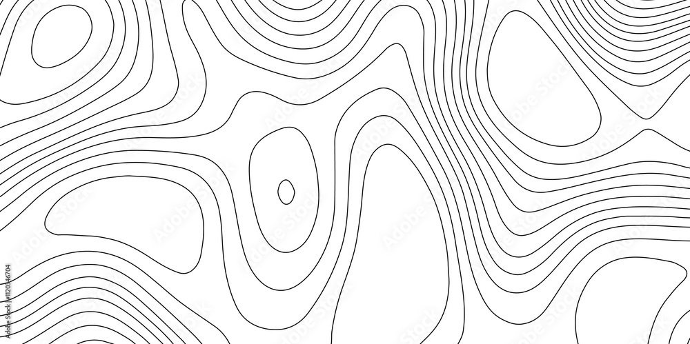 Black and white contours topography stylized height of the lines map ...