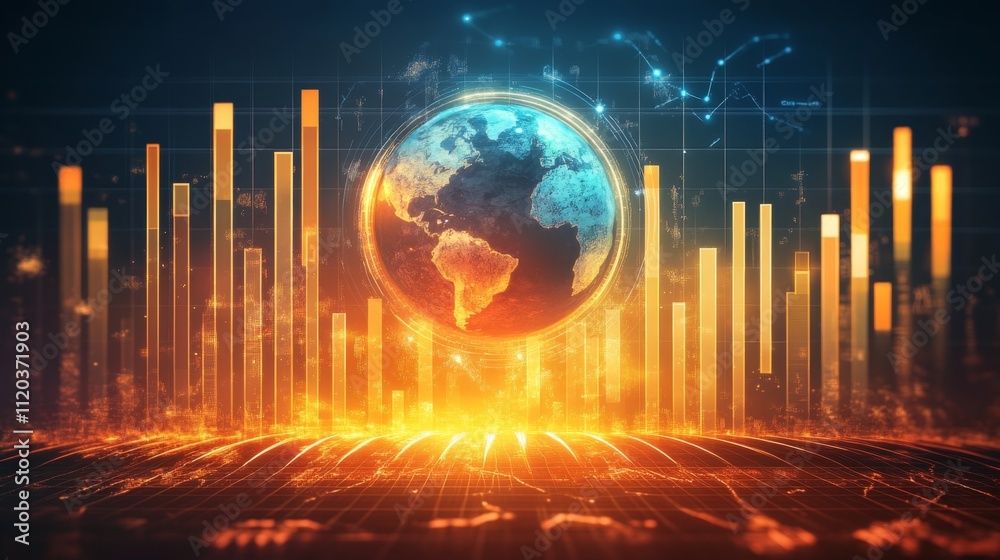 Global Data Visualization Insights Digital Environment 3d Graphics