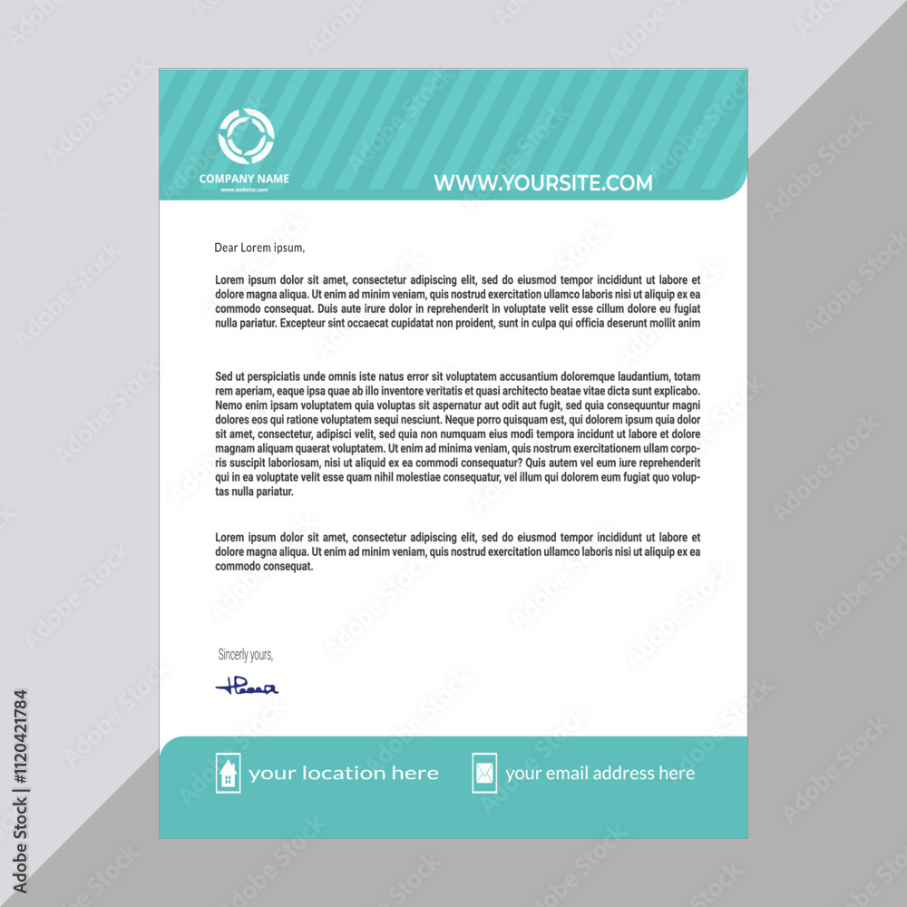 Clean corporate letterhead template design, Modern letterheads design ...