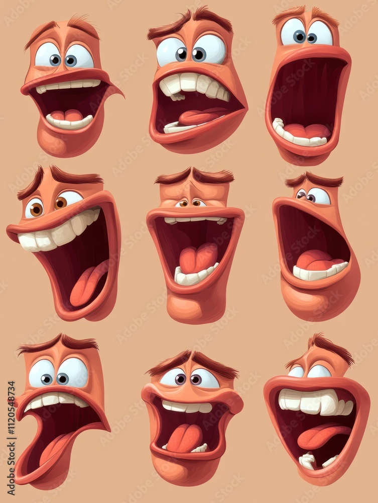 Cartoon talking mouth and lips expressions animations poses. Accent and ...