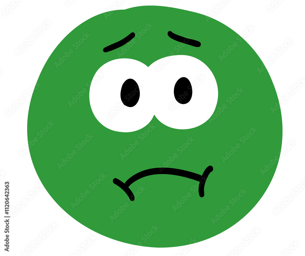 Cute green vomit sick doodle smiley emoji emoticon smile yellow png ...
