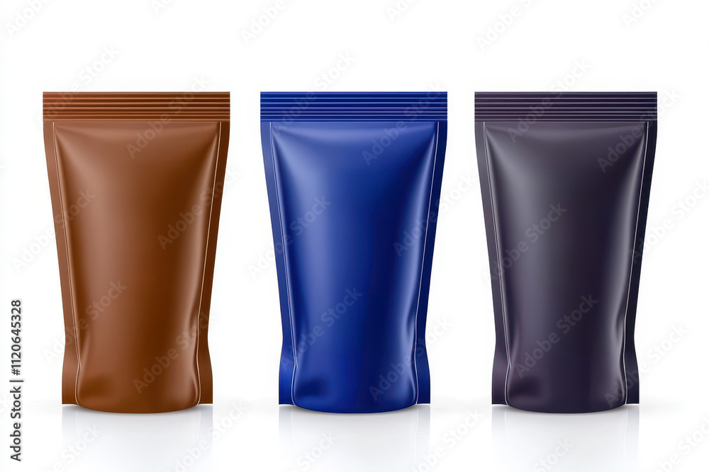 Stylish and Modern Packaging Design of Three Sleek Pouches in Various ...