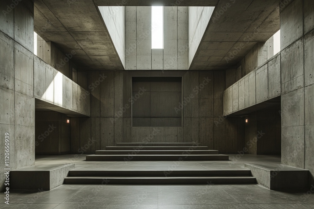 Brutalist architecture.Brutalism art.Brutalist design.Raw concrete.A ...