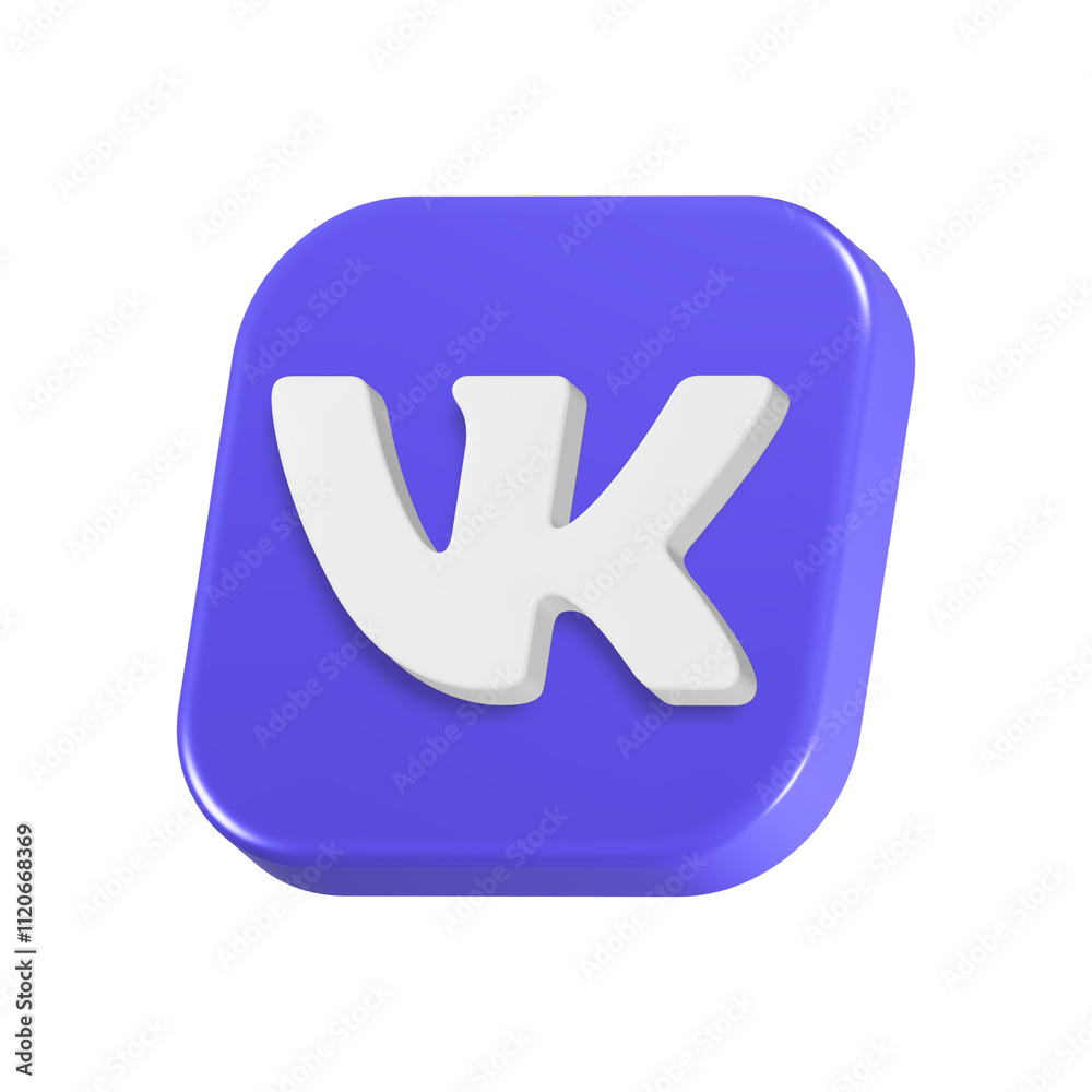 vkontakte vk logo. vk icon 3d , social media icons. social media and ...
