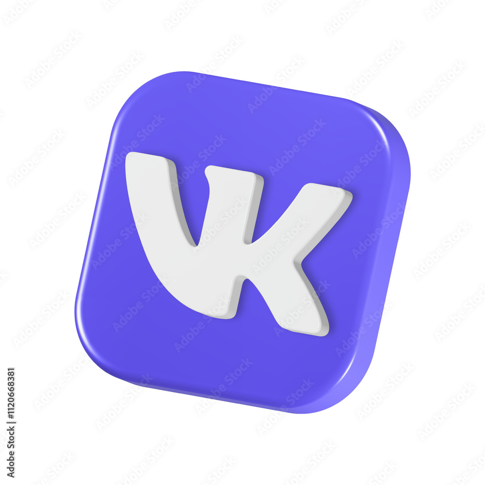 vkontakte vk logo. vk icon 3d , social media icons. social media and ...