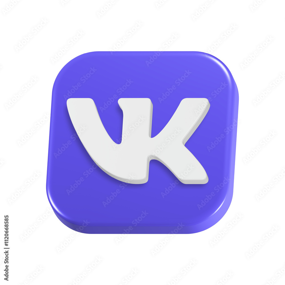 vkontakte vk logo. vk icon 3d , social media icons. social media and ...