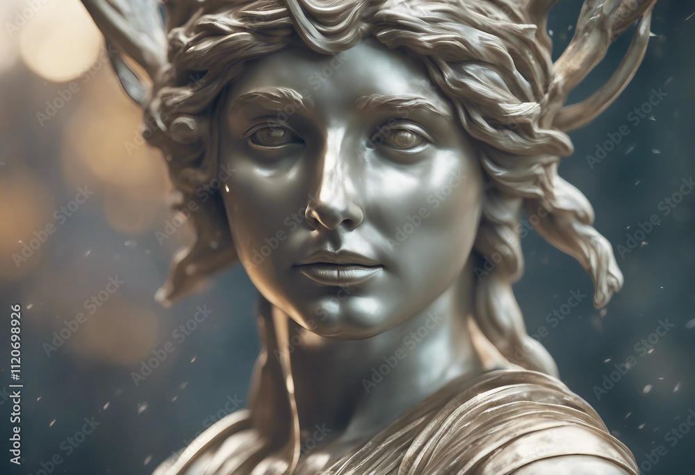 Artemis face statue Greek goddess of hunt on transparent background ...