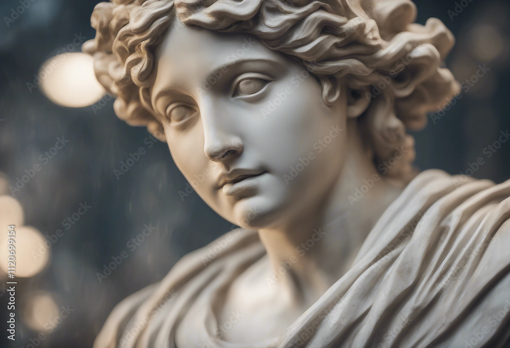 Face statue of Penelope in Greek mythology on transparent background ...