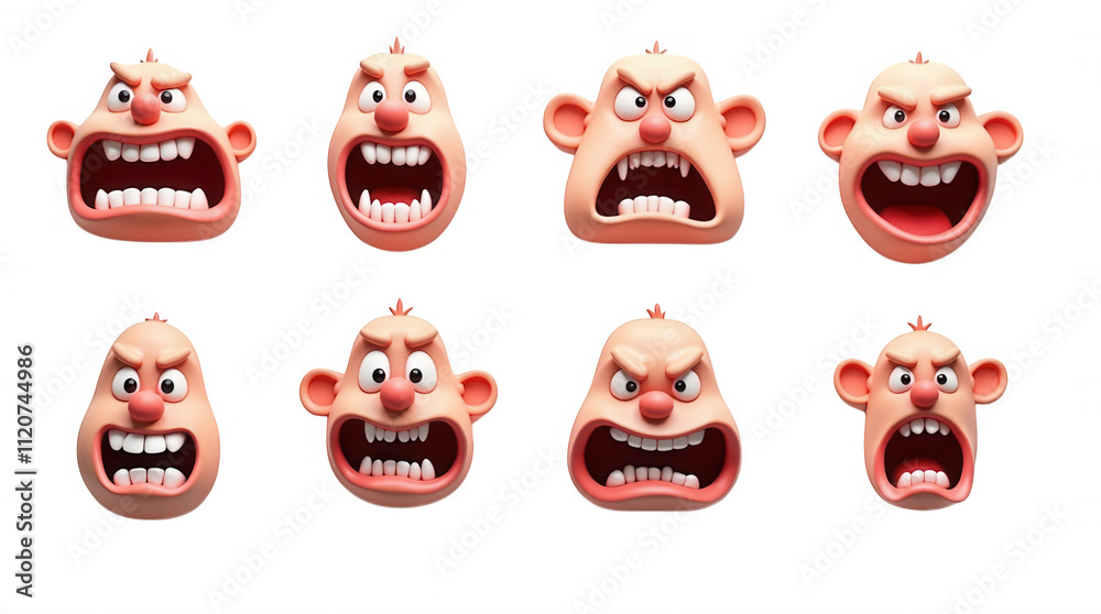 Angry Emoji Faces Illustration with Transparent Background for Emojis ...