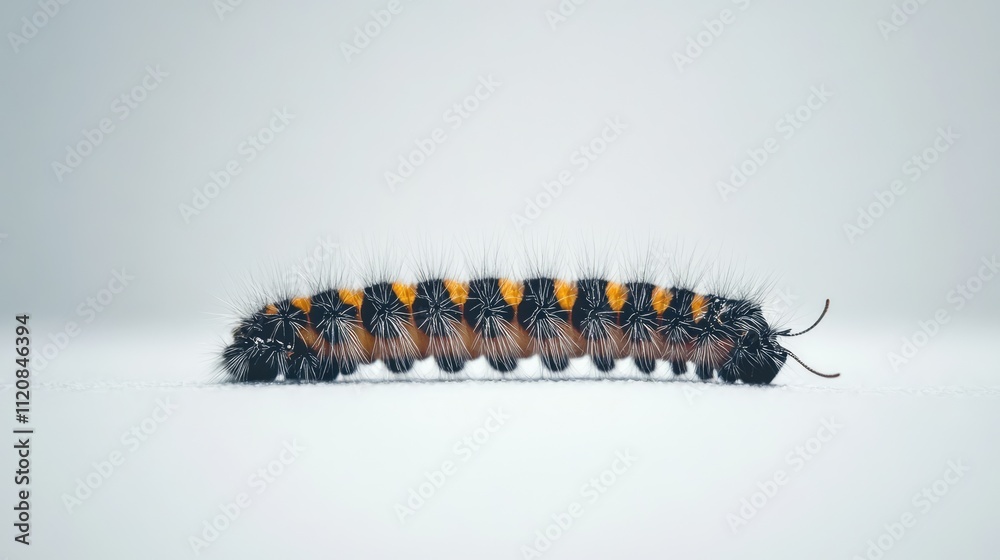 Gypsy moth caterpillar isolated on a clean white background showcasing ...