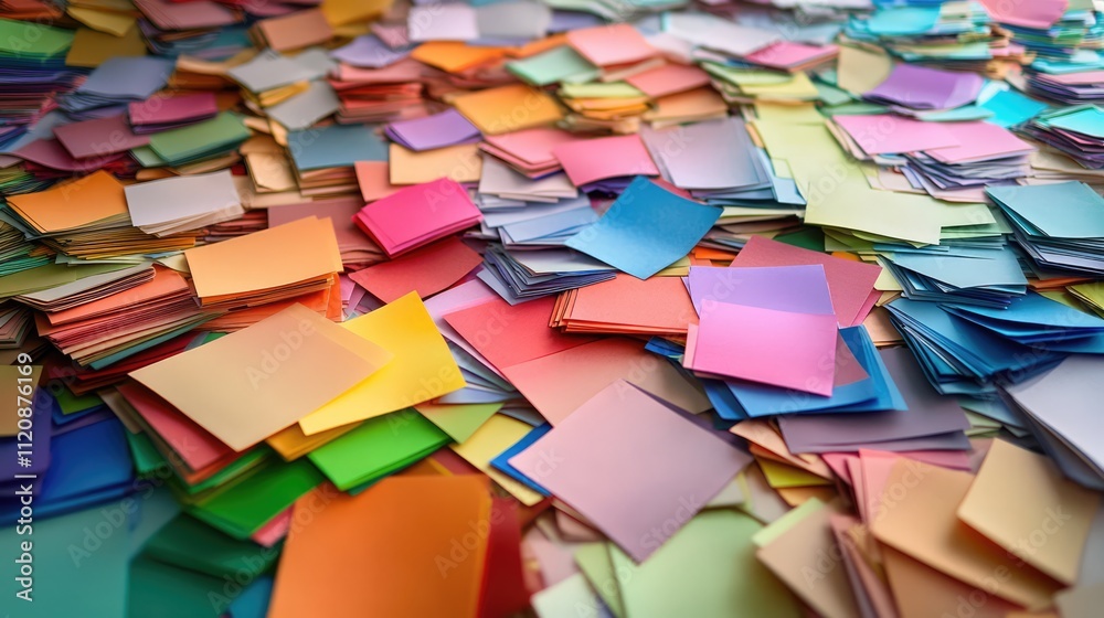 Vibrant color palette swatches spread across a workspace showcasing ...