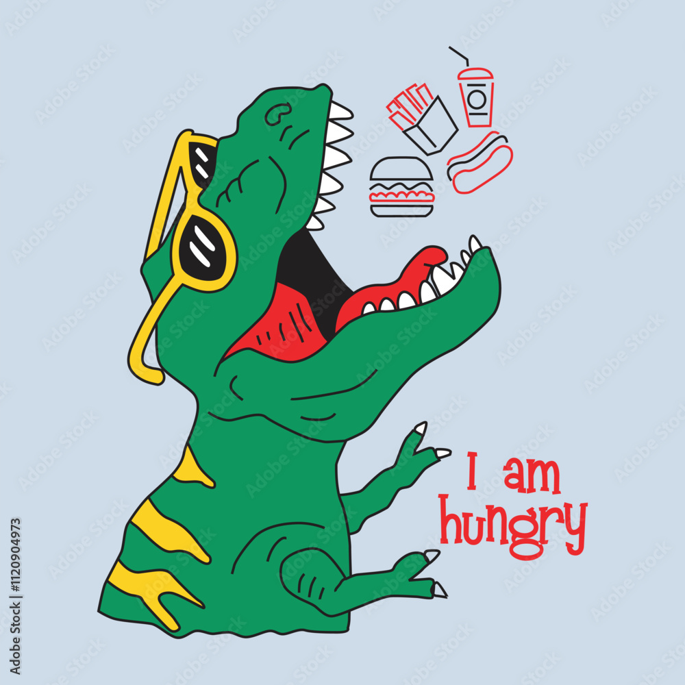 Dinoasurus T Rex is roaring design cartoon vector illustration Stock ...