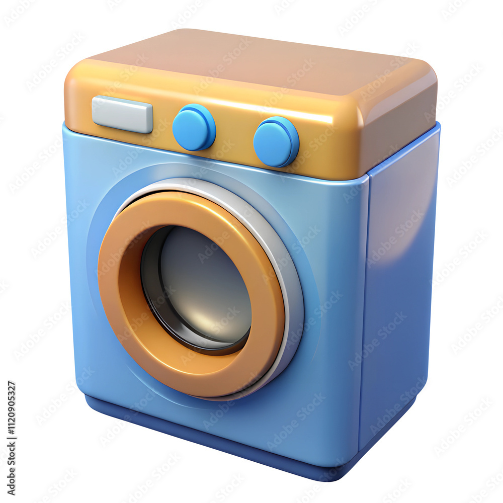 washing machine 3d icon in cartoon plastic style minimal isolated on ...
