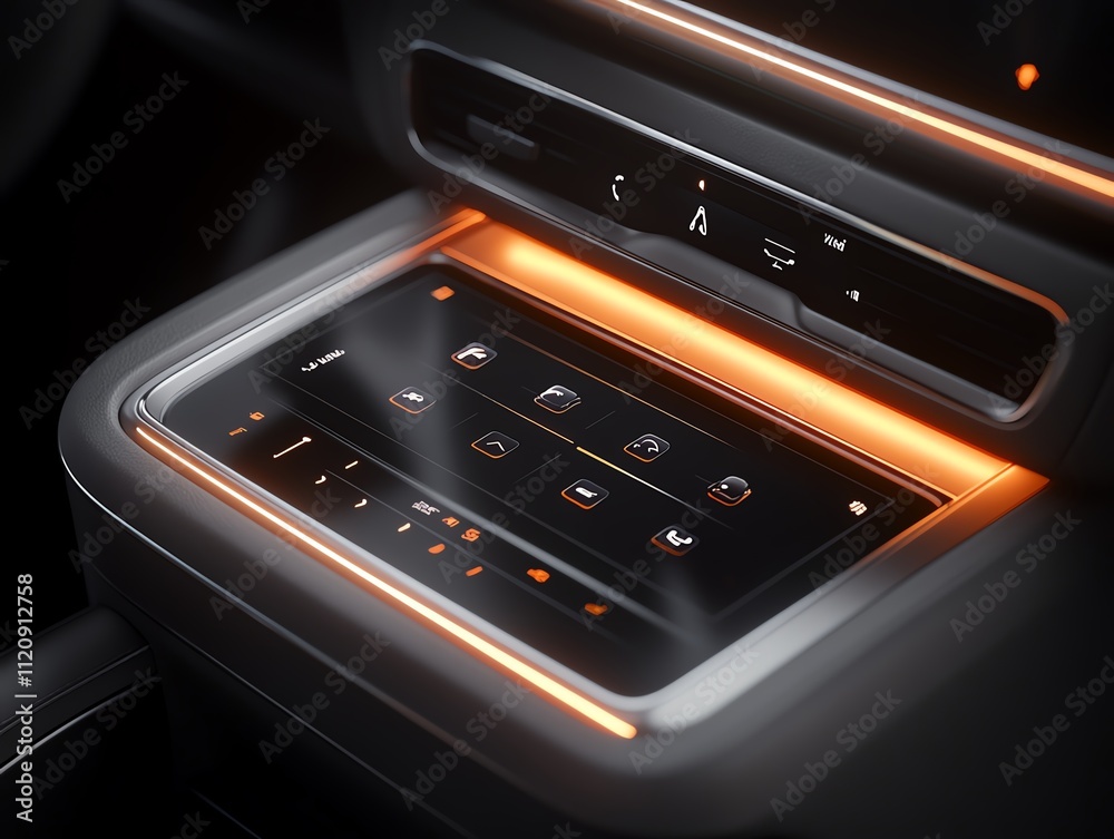 Luxury Vehicle Ambient Lighting System A glowing console with ...