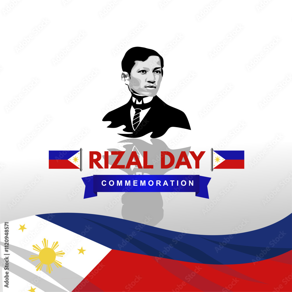 Happy Rizal Day 2024 Greeting Design with Jose Rizal Face and ...