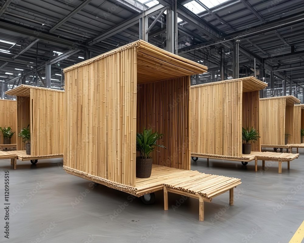 Lowcost, modular market stalls made from locally sourced bamboo, easy ...