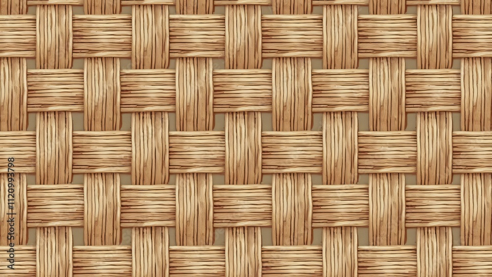 Seamless Woven Rattan Pattern, Beige & Brown Rustic Texture Wallpaper ...