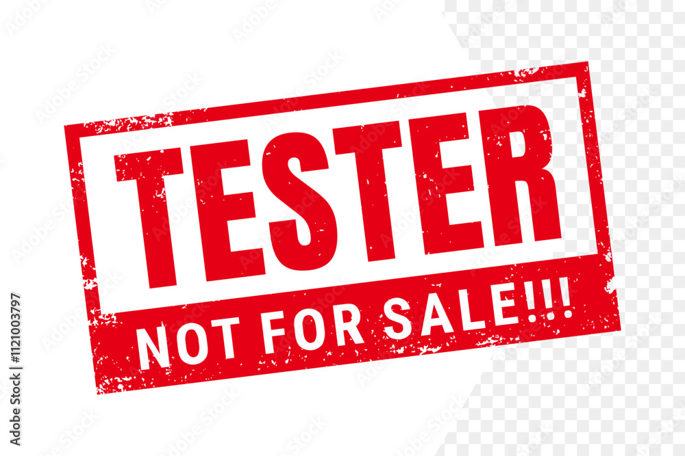 Tester not for sale stamp on white background. Tester icon. Squares ...