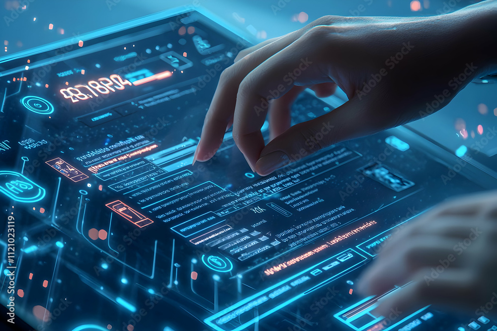 A person enters their personal details into a digital registration form ...