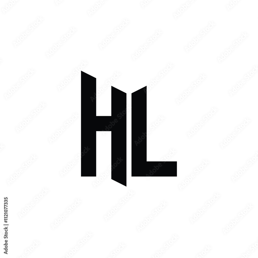 HL monogram logo design letter text name symbol monochrome logotype ...