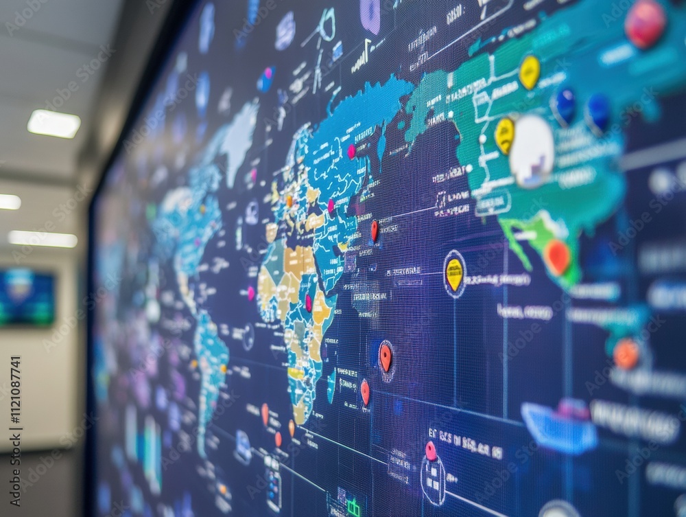 Global geographic data visualization business office infographic ...