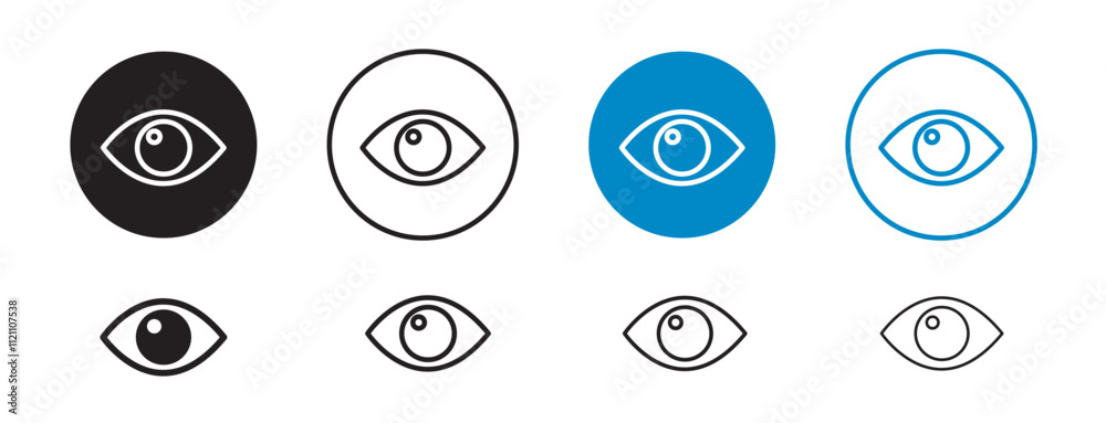 Set of 8 "Show" icons with an unexpanded vector & 1 silhouette - Show ...