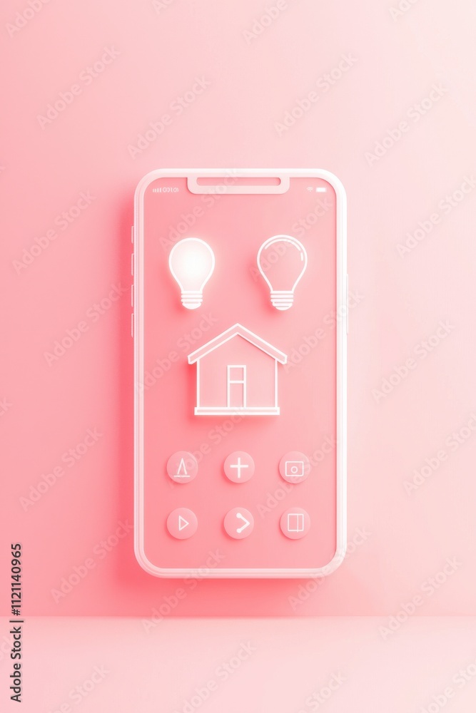 Minimalistic smart home app interface with pastel color palette Stock ...