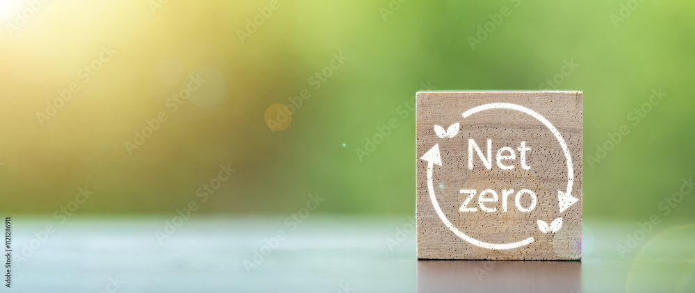 Net zero and carbon neutral concept Net zero greenhouse gas emissions target for a sustainable ...