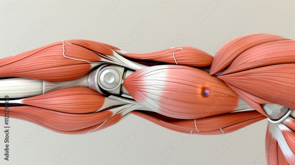 Detailed 3d render of the human shoulder joint and associated muscles ...