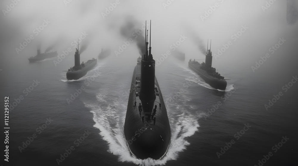 US submarines headed for war in the Pacific Ocean, showcasing the ...