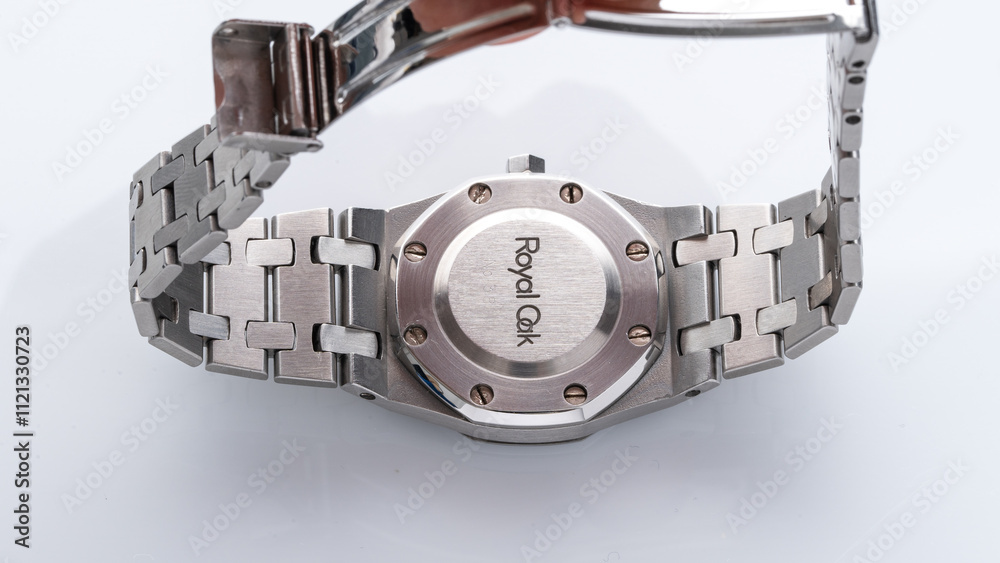 Audemars Piguet watch case back view, Royal Oak model. Self-winding ...