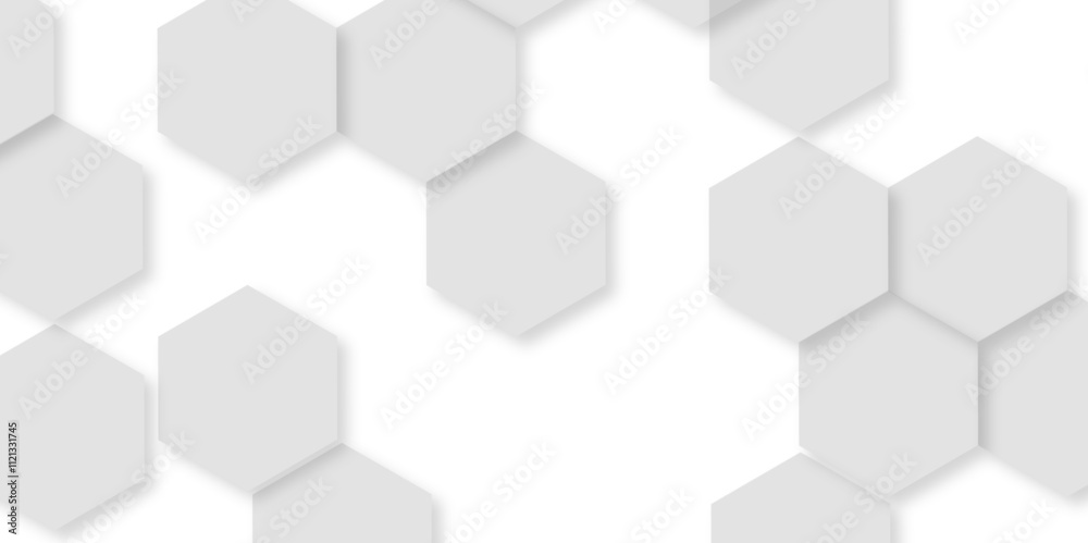 Abstract white background with hexagons . white Hexagonal Background Luxury White Pattern ...