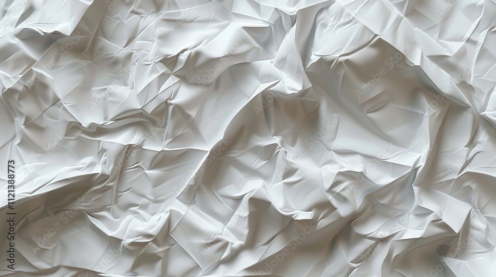 Heavily creased folded paper texture overlay on transparent background ...