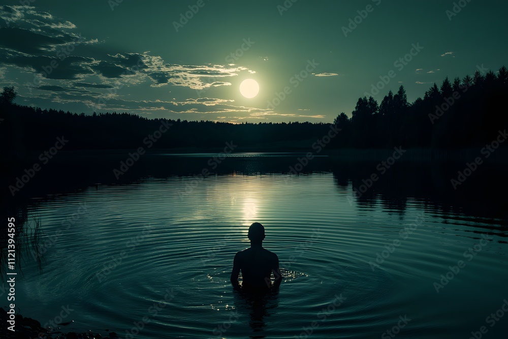 Going skinny dipping at night Stock Photo | Adobe Stock